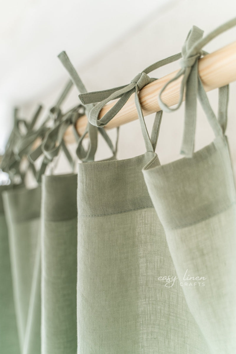 TIE TOP LINEN CURTAINS | CUSTOM LINEN CURTAINS WITH TIE TOP – Easy ...