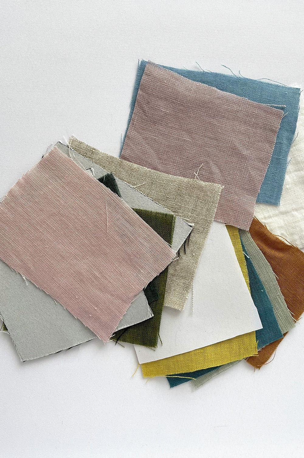 Linen fabric samples set of all colors - Easy Linen Crafts